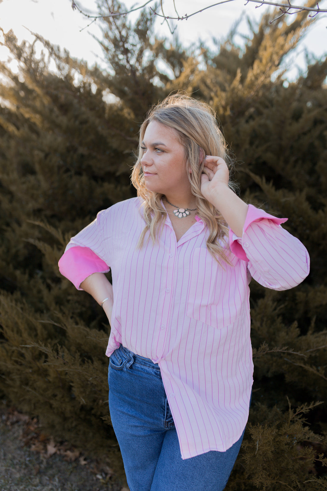 Vicky Button Down - Pink – Rusty Diamond Co.